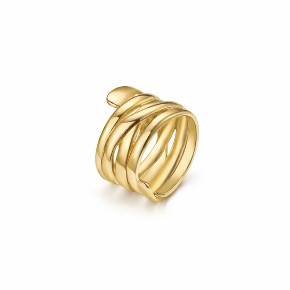 Anthropologie | Jewelry | Elegant Goldtone Spiral Ring | Poshmark